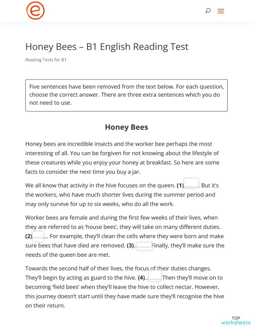 Parts 2 and 4 - b1. Interactive worksheet | TopWorksheets