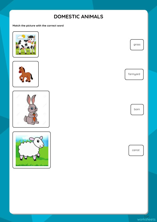 DOMESTIC ANIMALS. Interactive worksheet | TopWorksheets