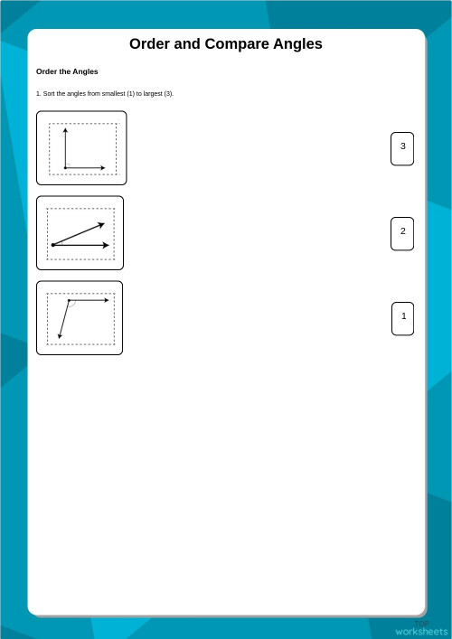 Order and Compare Angles. Interactive worksheet | TopWorksheets