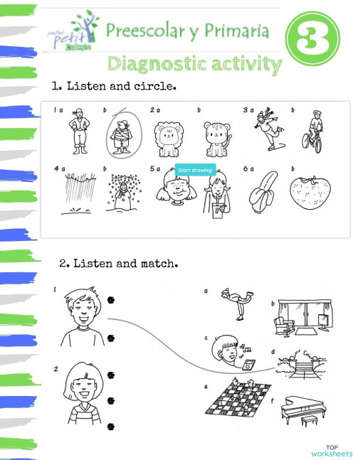 3° Diagnostic activity. Interactive worksheet | TopWorksheets