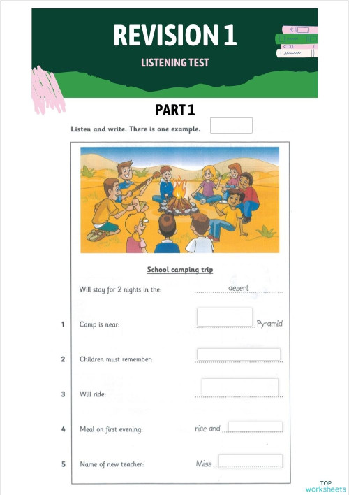 LISTENING TEST. Interactive worksheet | TopWorksheets