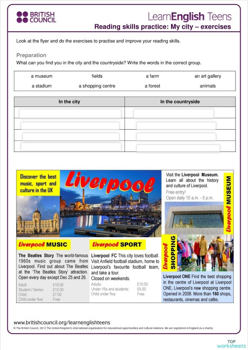 MY CITY CLASS 5. Interactive worksheet | TopWorksheets