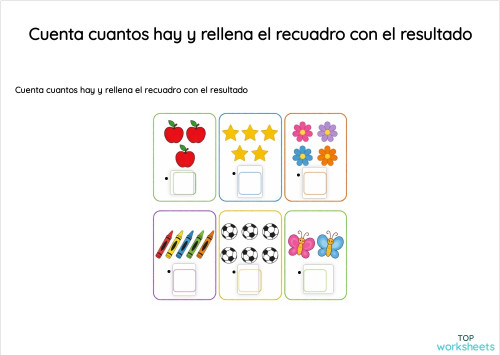 CUENTO Y ESCRIBO LOS NÚMEROS. Ficha interactiva | TopWorksheets