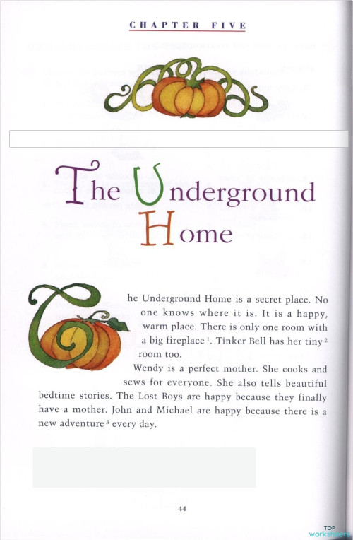 Peter Pan chapter 5. ورقة عمل تفاعلية | TopWorksheets