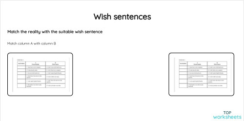 Wish sentences. Interactive worksheet | TopWorksheets