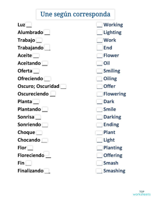 Verbos ing. Ficha interactiva | TopWorksheets