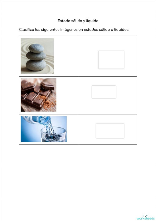 ESTADOS DE LA MATERIA. Ficha interactiva | TopWorksheets
