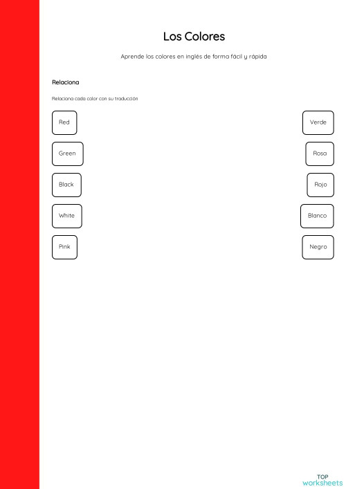 Los Colores. Ficha interactiva | TopWorksheets
