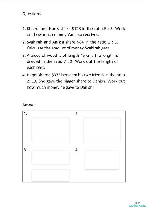 ratio part 2. Interactive worksheet | TopWorksheets