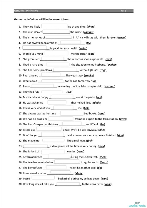 English p. 1-6. Interactive worksheet | TopWorksheets