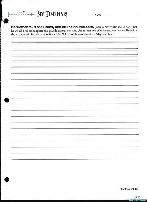Chapter 4: My Timeline Pg 53-54. Interactive worksheet | TopWorksheets