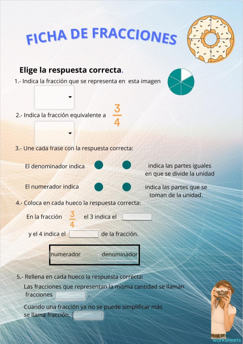 FICHA DE FRACCIONES. Ficha interactiva | TopWorksheets