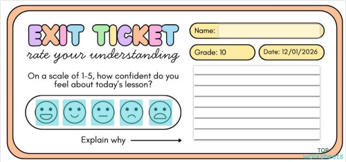 12.01.2026. Form 10. Lessons 33-34. Exit Ticket. Self Assessment ...