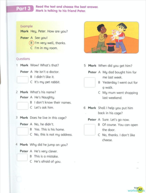 Part 2 Test 2 GM. Interactive worksheet | TopWorksheets