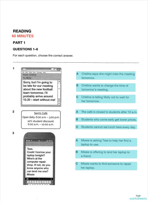 KET: interactive worksheets and online exercises | TopWorksheets