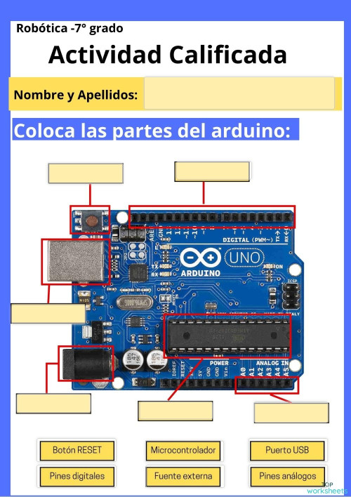 Ficha - Arduino. Ficha interactiva | TopWorksheets