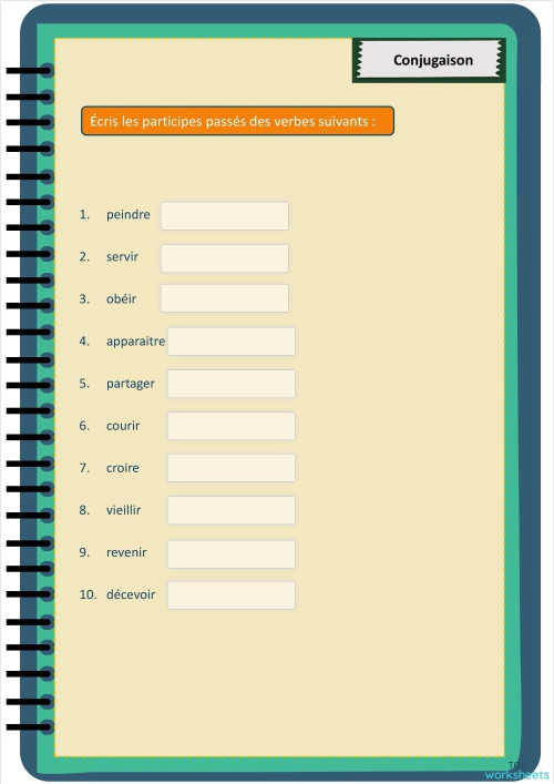 participe passé1. Fiche interactive | TopWorksheets