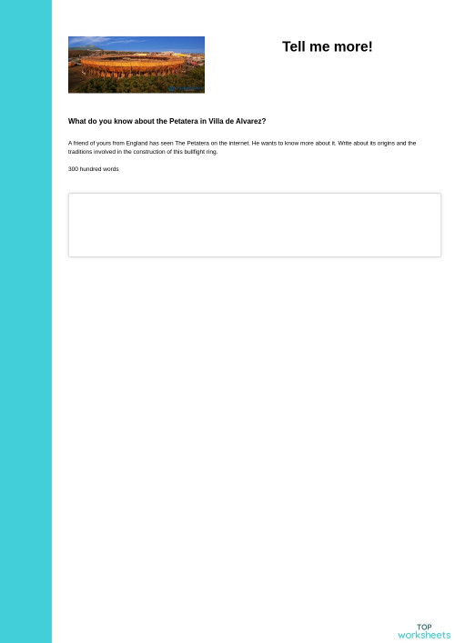 Tell me more!. Interactive worksheet | TopWorksheets