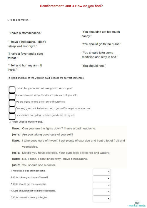 How do you feel?. Interactive worksheet | TopWorksheets