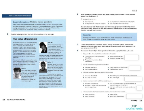 Reading Test 2. Interactive worksheet | TopWorksheets