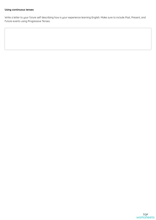 Progressive Tenses Letter. Interactive worksheet | TopWorksheets