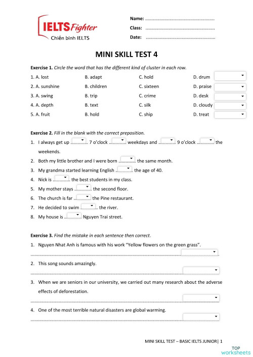 BASIC_MINI4. Interactive worksheet | TopWorksheets