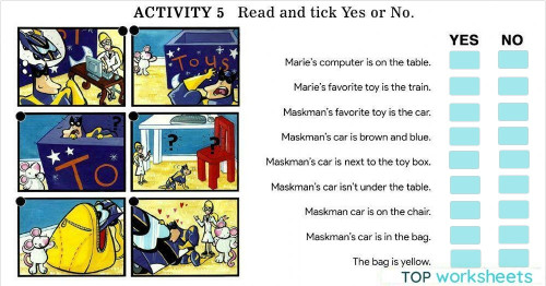 Story Yes-No. Interactive worksheet | TopWorksheets