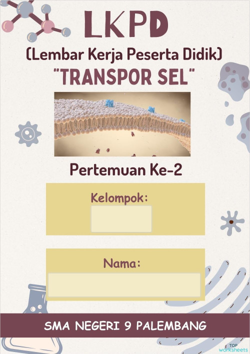 Transpor sel (transpor aktif). Interactive worksheet | TopWorksheets