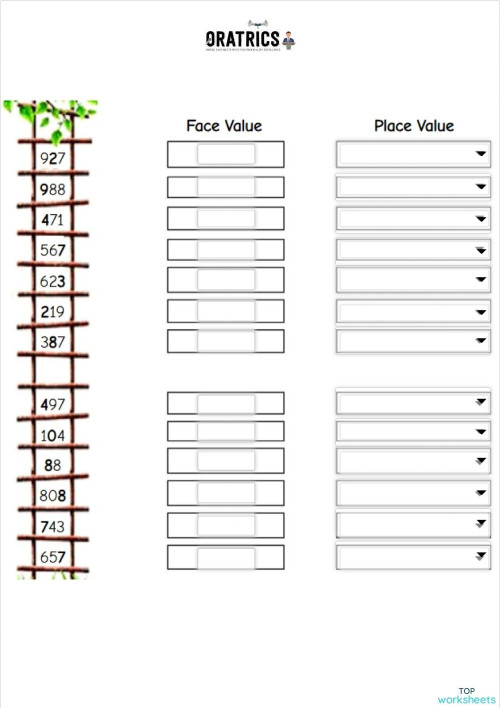 Digits BBB. Interactive worksheet | TopWorksheets