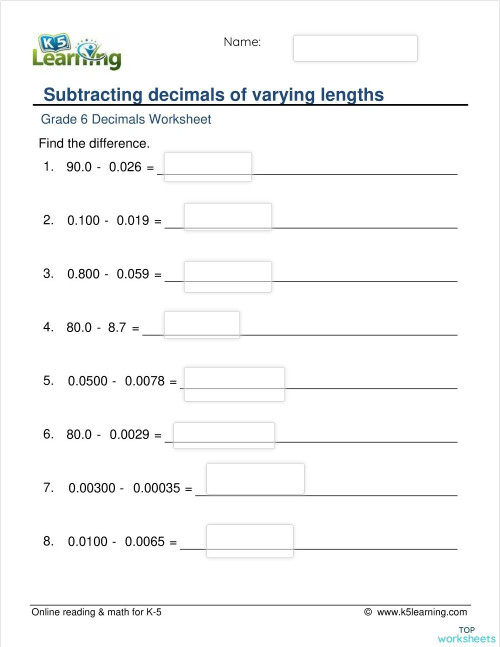 Decimal numbers: interactive worksheets and online exercises | TopWorksheets