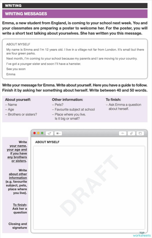 Writing unit 2. Interactive worksheet | TopWorksheets