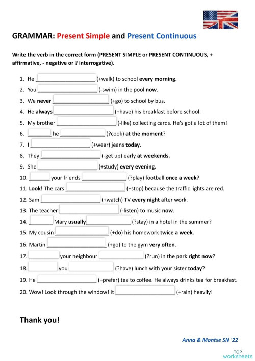 Grammar PS&PC AÒ&MC SN 6th grade.. Interactive worksheet | TopWorksheets