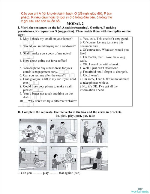 Modal practice 2. Interactive worksheet | TopWorksheets