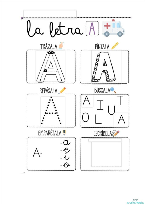 Refuerzo A a. Ficha interactiva | TopWorksheets
