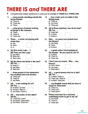 8A - Grammar - UNIT STARTER: There is / There are. Interactive ...