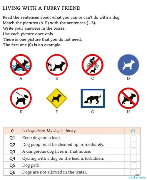 LIVING WITH A FURRY FRIEND. Interactive worksheet | TopWorksheets