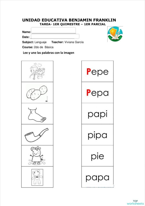 Fonema P: fichas interactivas y ejercicios online | TopWorksheets
