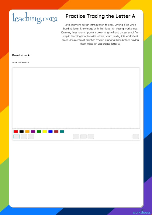 Practice Tracing the Letter A. Interactive worksheet | TopWorksheets