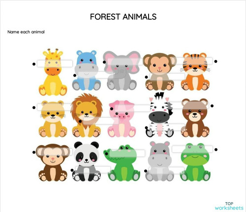 FOREST ANIMALS. Interactive worksheet | TopWorksheets