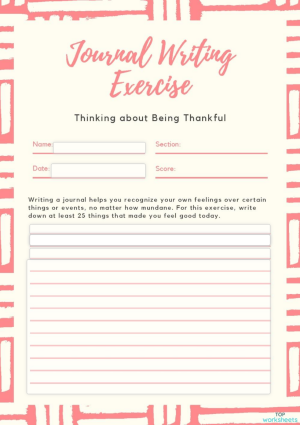 Journaling Worksheet - TRIAL 1. Interactive worksheet | TopWorksheets
