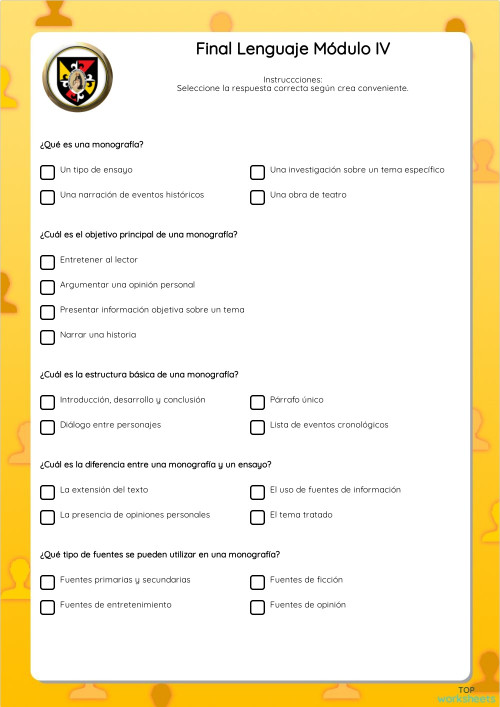 Final Lenguaje Módulo IV. Ficha interactiva | TopWorksheets
