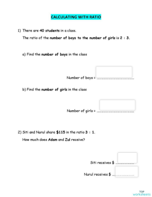 Calculating with Ratio. Interactive worksheet | TopWorksheets