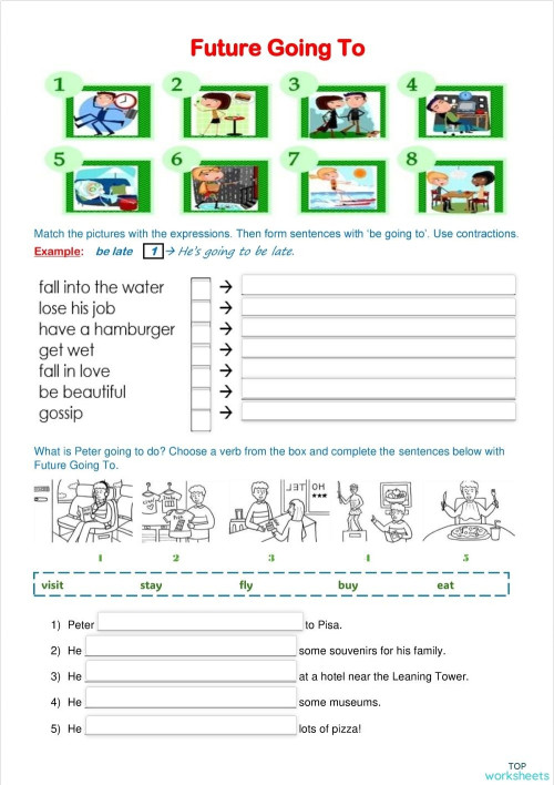 Future Going To: interactive worksheets and online exercises ...