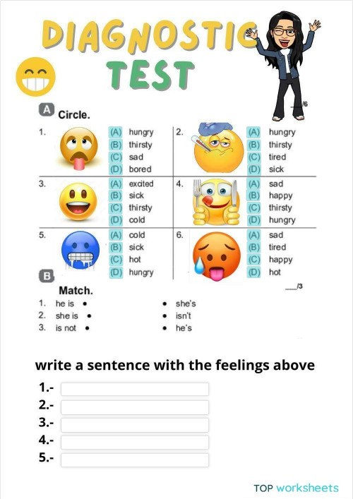 Diagnostic test 2. Interactive worksheet | TopWorksheets