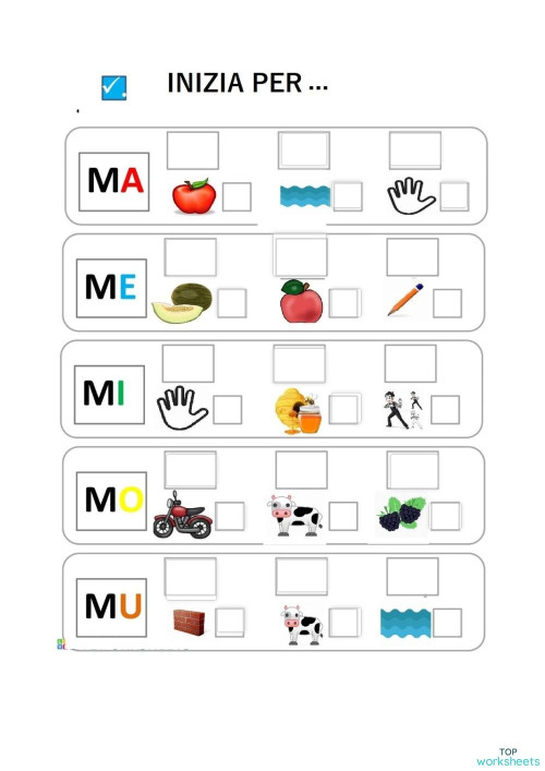 MA ME MI MO MU 1. Scheda interattiva | TopWorksheets