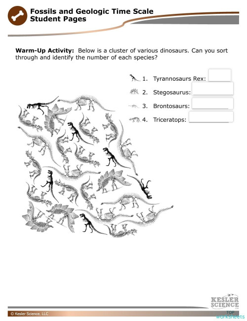 Fossils and Geologic Time Scale (Sub Lesson). Interactive worksheet ...