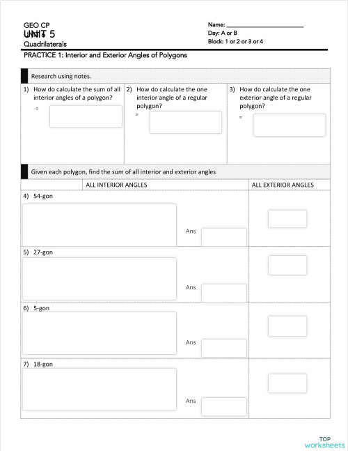 Geometry: interactive worksheets and online exercises | TopWorksheets