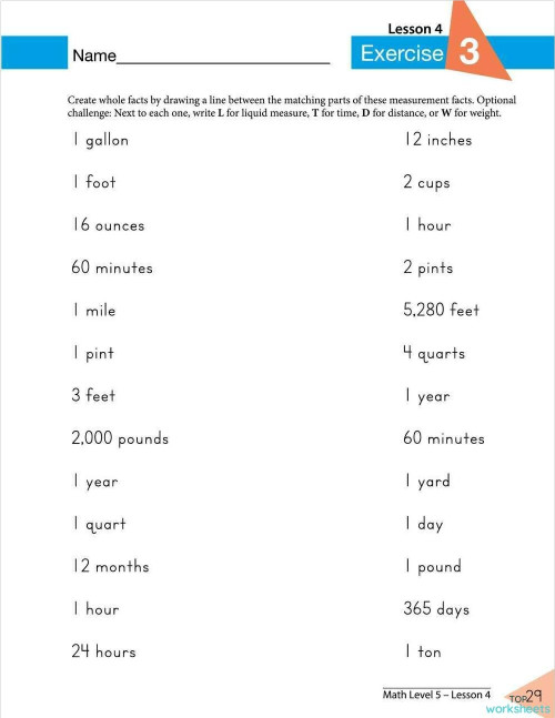 Lesson 4: Measurements Pg 29. Interactive worksheet | TopWorksheets