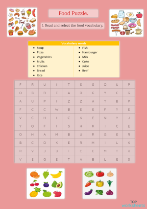 Food Puzzle.. Interactive worksheet | TopWorksheets