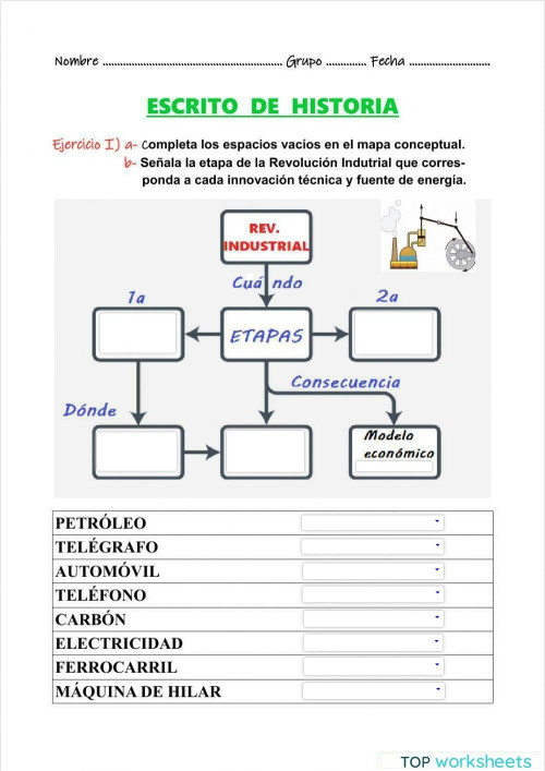 Historia universal: fichas interactivas y ejercicios online | TopWorksheets